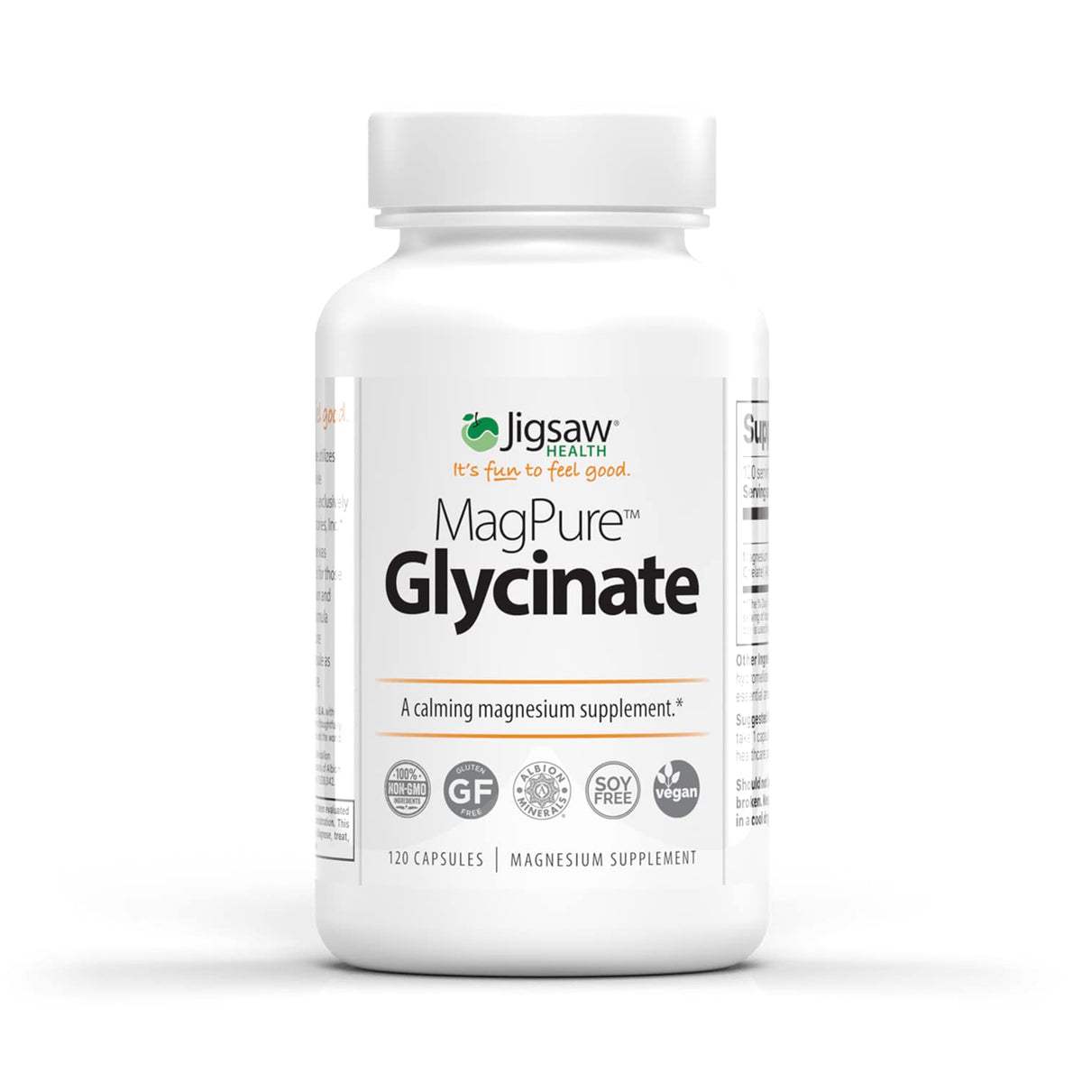 Jigsaw Health MagPure Glycinate, Premium Magnesium Capsules, 120 Capsu ...