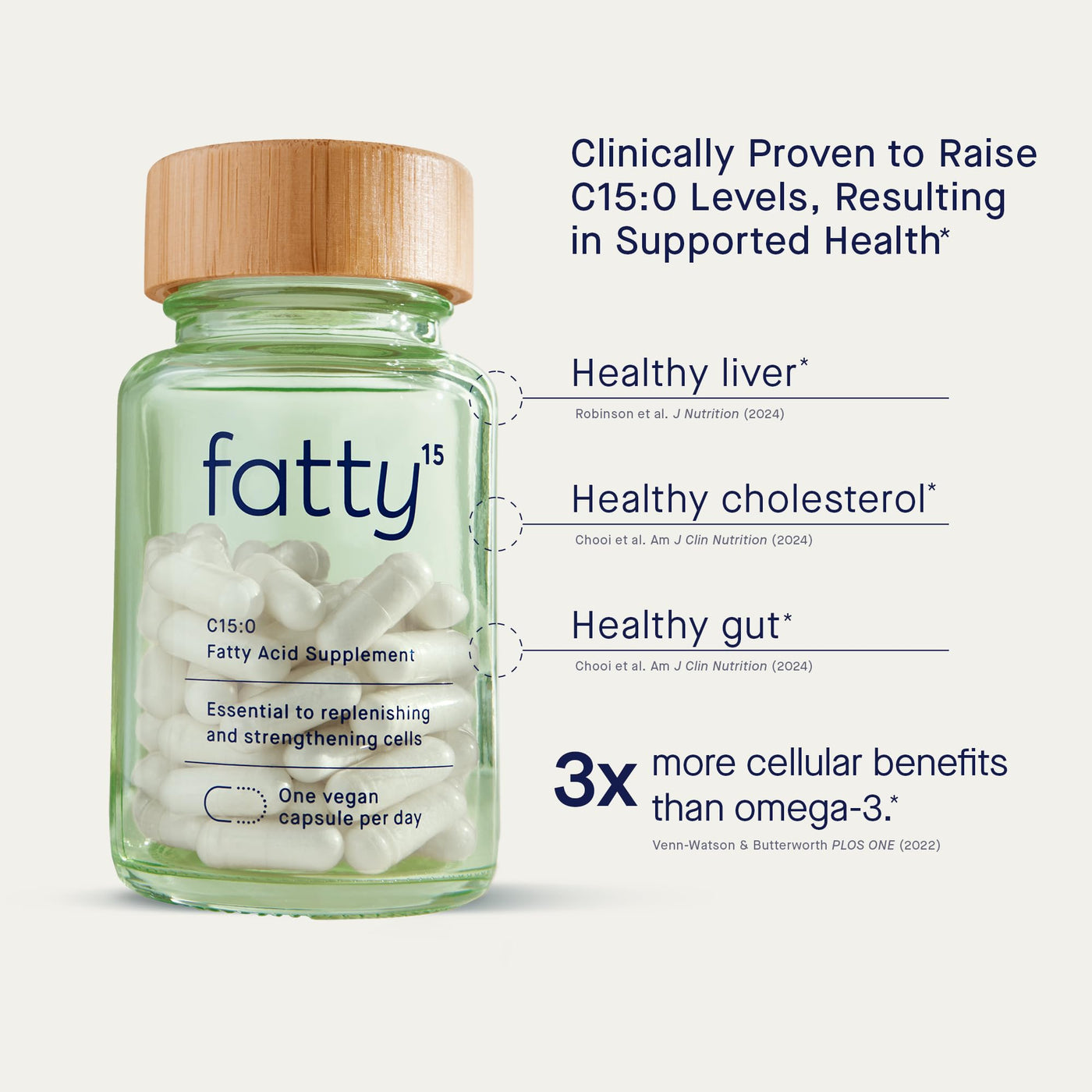 Fatty15 Pure C15:0 Pentadecansäure-Supplement 90 Kapseln – Hebron Nutrition