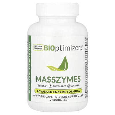 BiOptimizers MassZymes Complete Digestive Enzymes 90 Veg Capsules ...