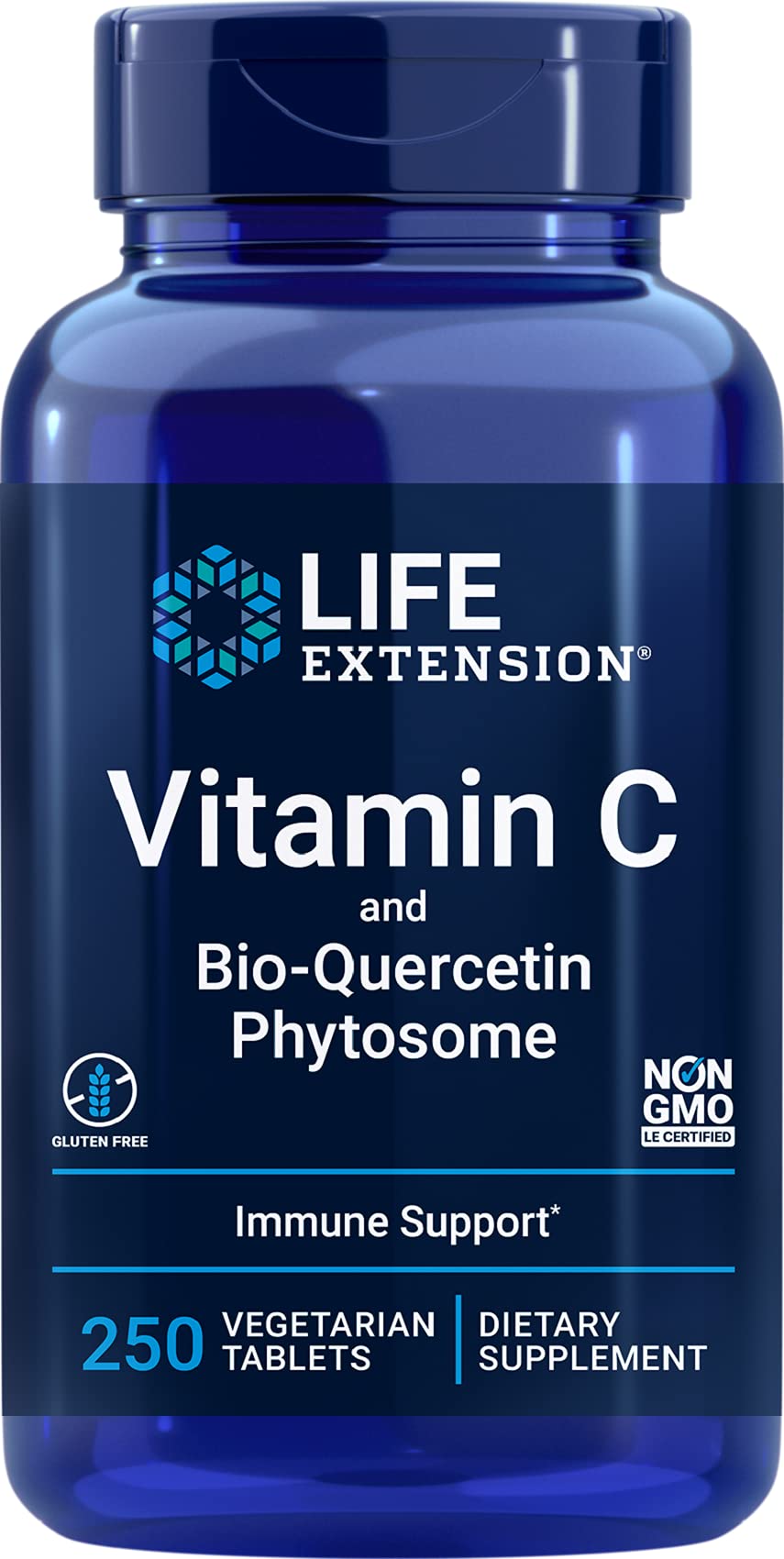 Life Extension Vitamin C & Bio-Quercetin Phytosome 250 Vegetarian Tabl ...