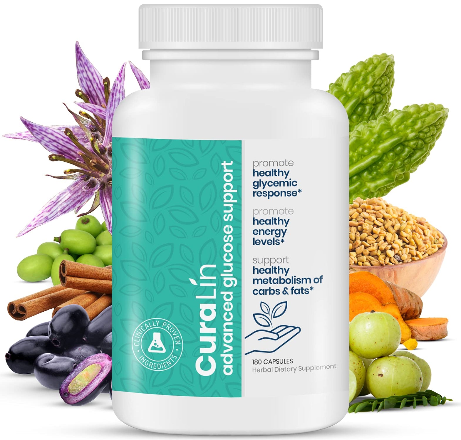 CuraLin 180 Capsules Advanced Glucose Support — Hebron Nutrition